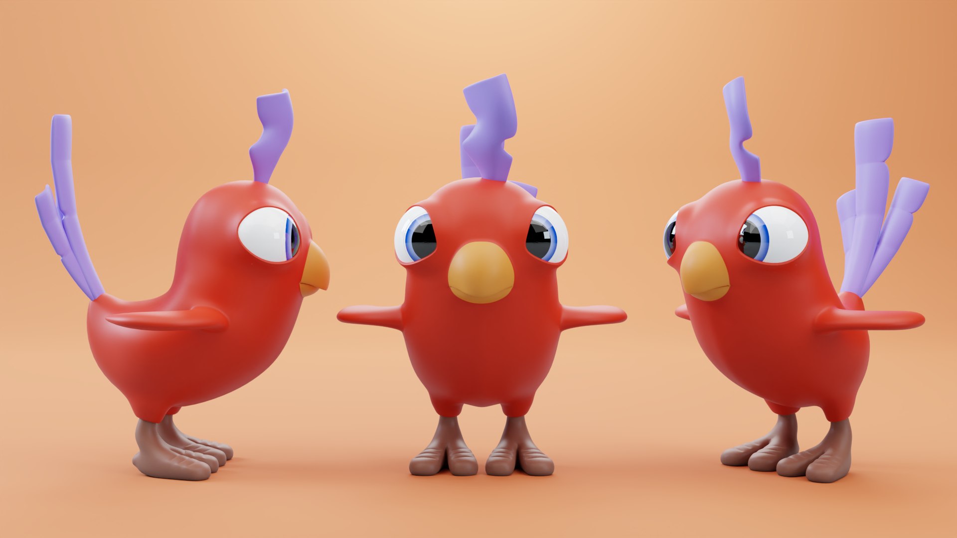 Bird Cute Cartoon 3D Model - TurboSquid 1749254