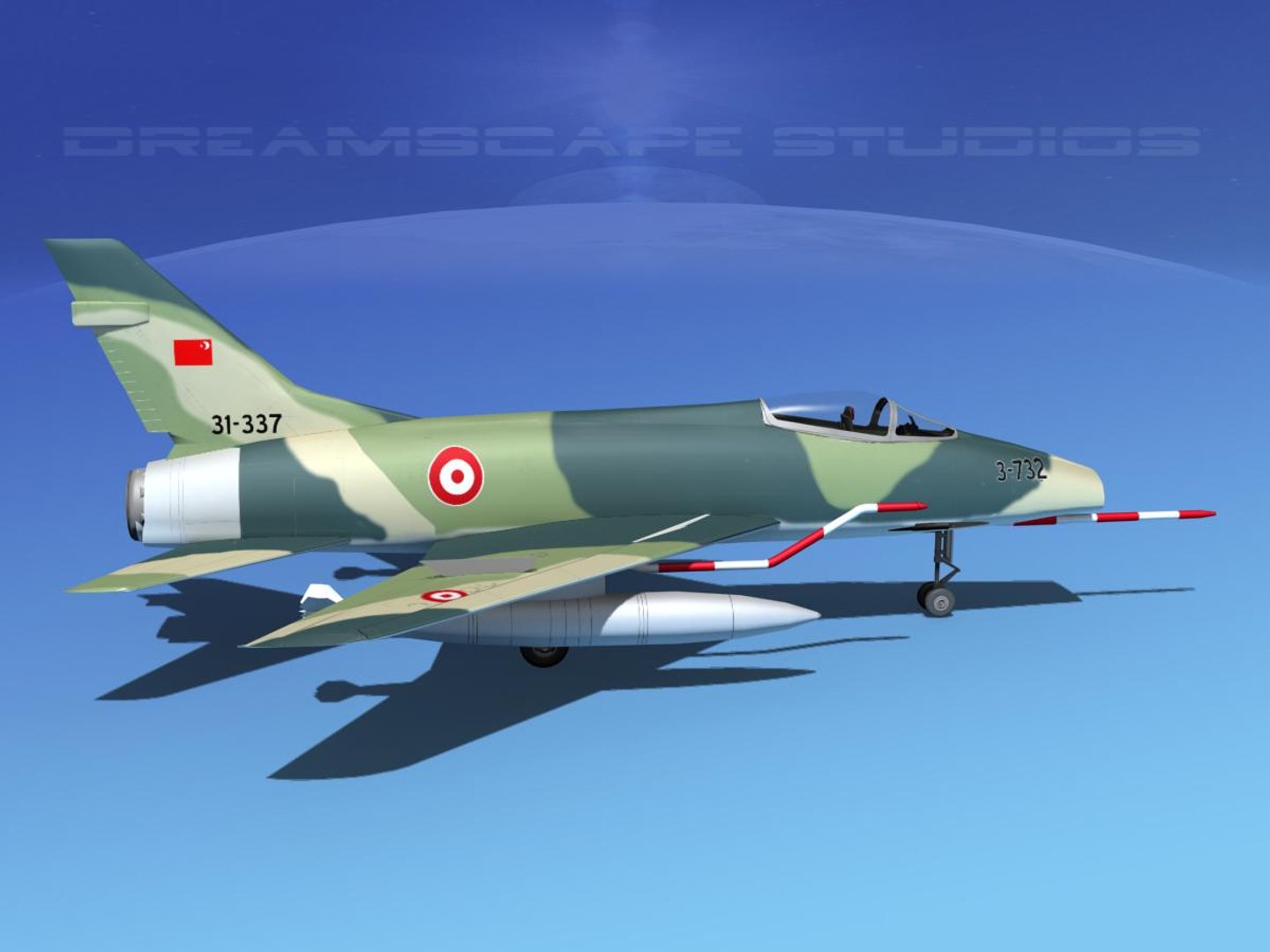3d Model Of Super Sabre North American