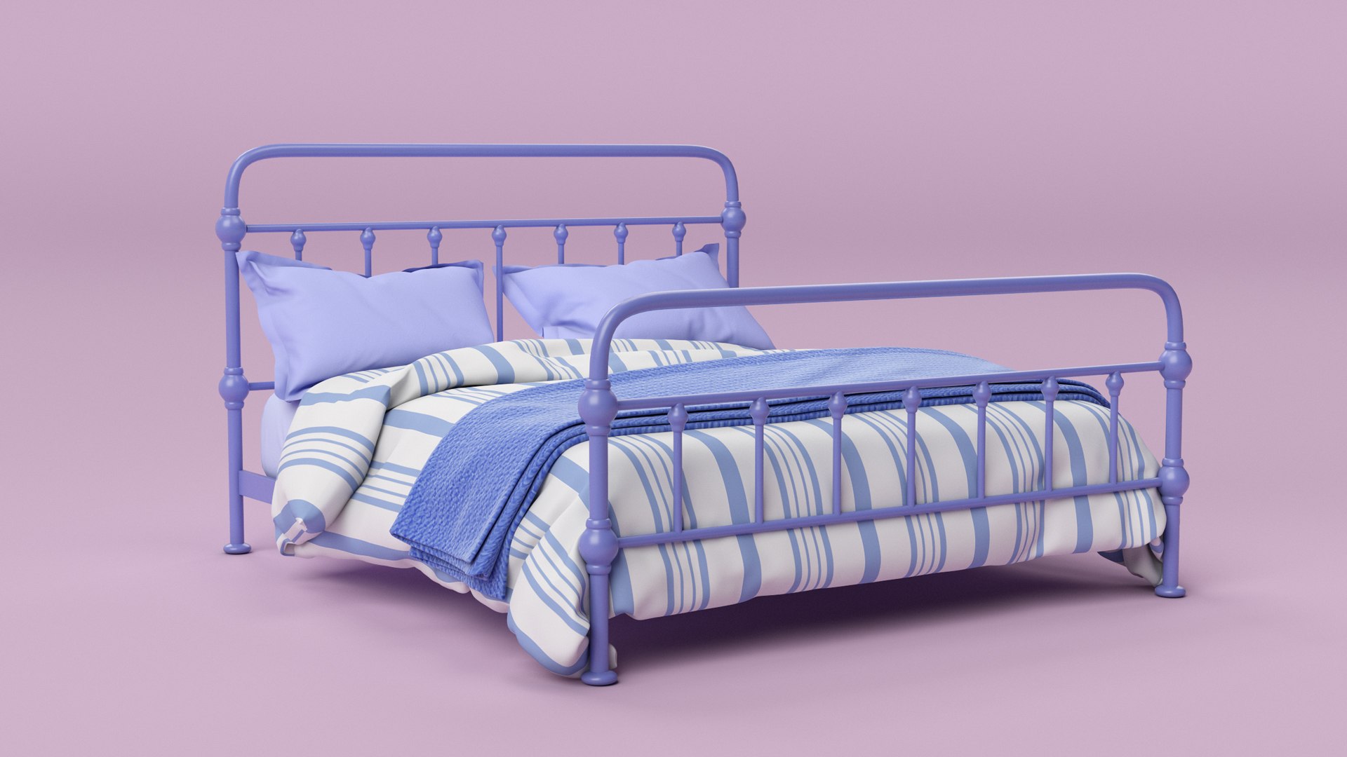 Metal Bed 3D Model - TurboSquid 1658680