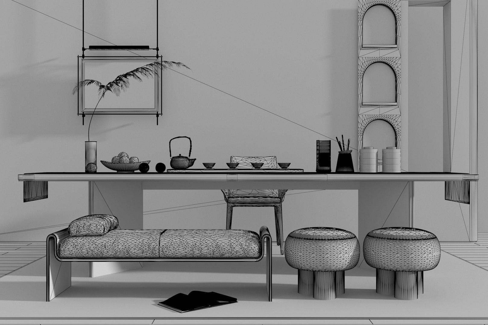 3D Model Realistic Modern Desk - TurboSquid 2196980