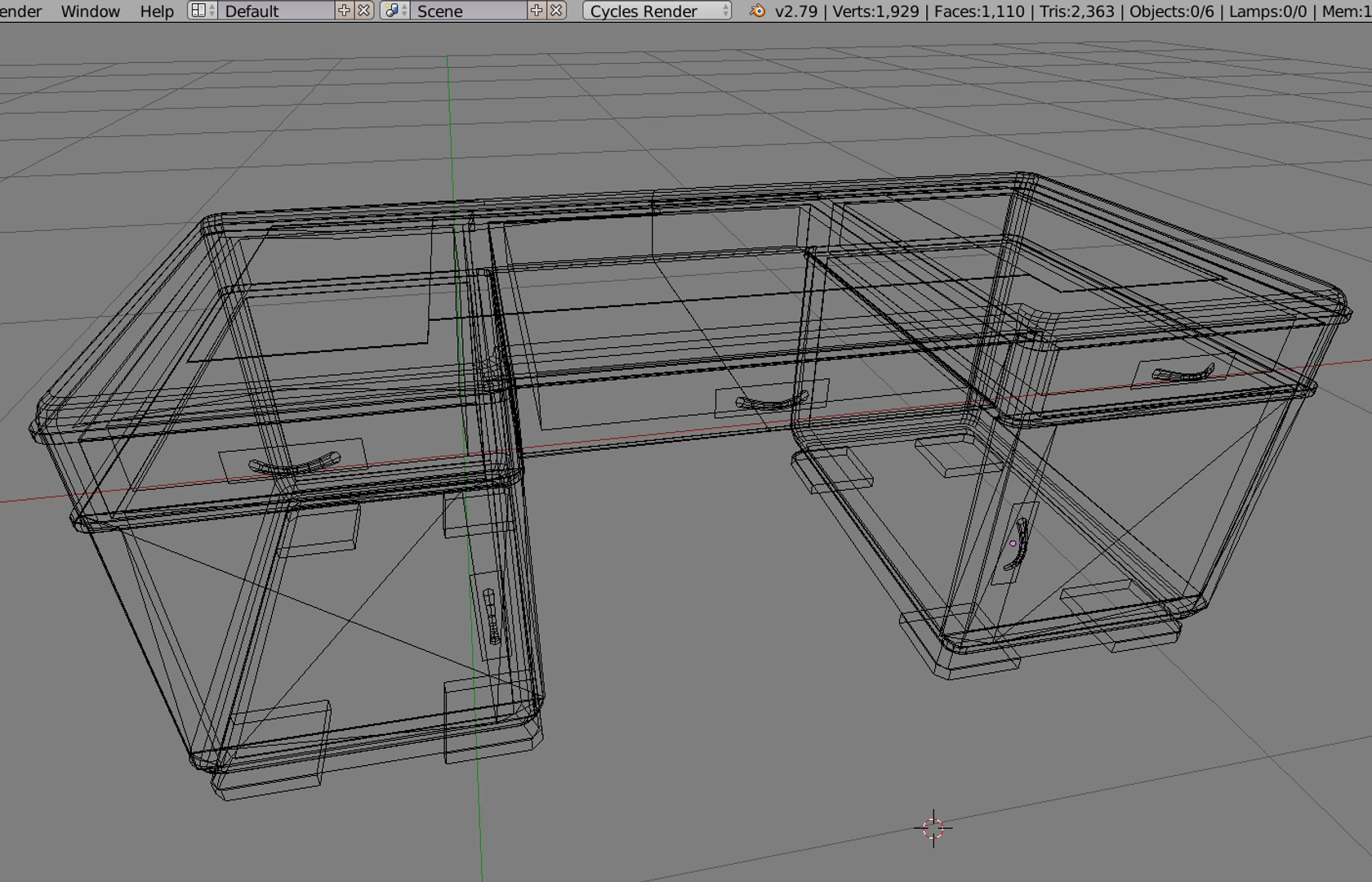 3D writing table - TurboSquid 1205045