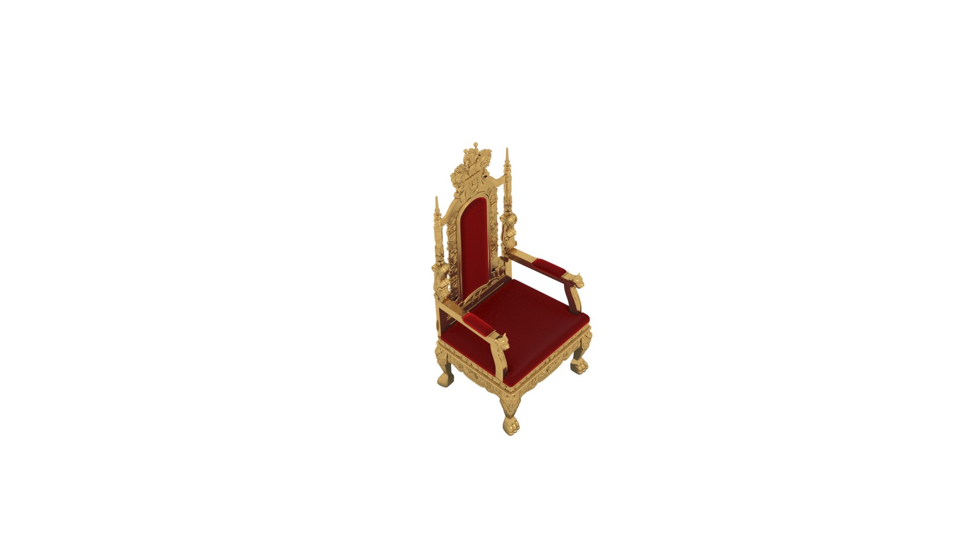 Throne baroque chair 3D model - TurboSquid 1975768