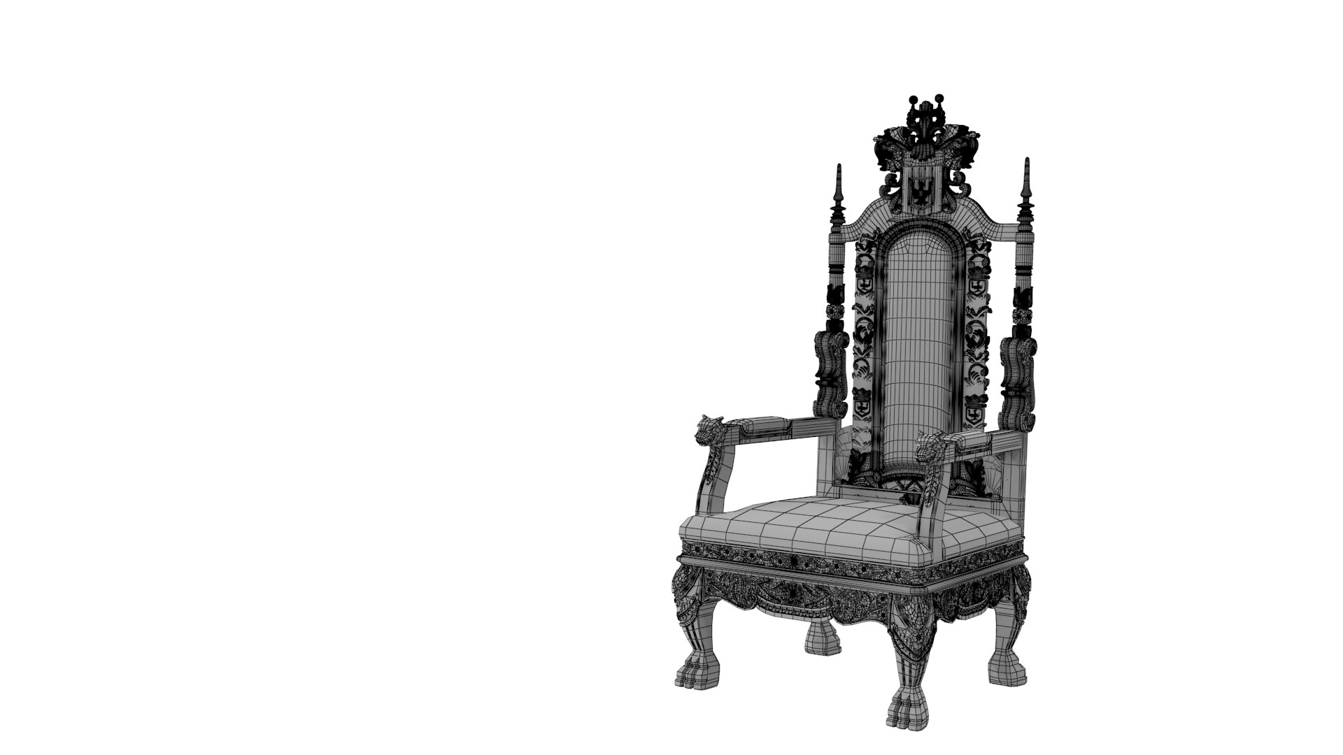 Throne baroque chair 3D model - TurboSquid 1975768