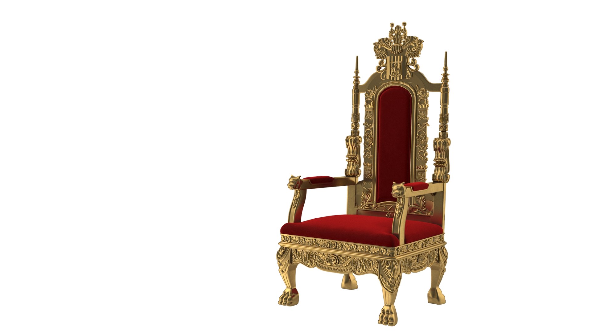 Throne baroque chair 3D model - TurboSquid 1975768