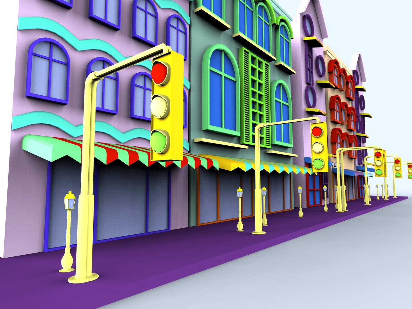 colorfull cartoon building 3d model