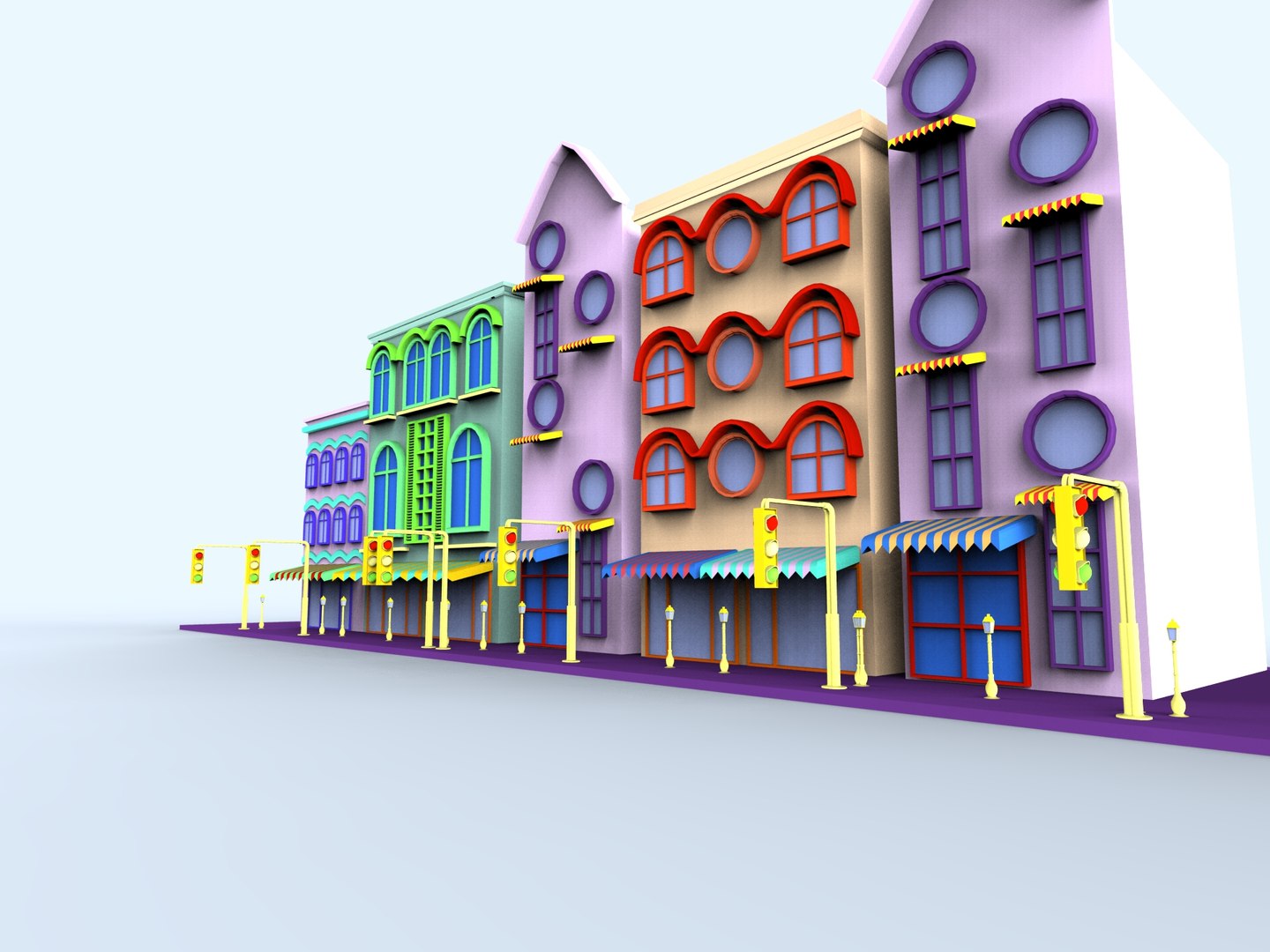 colorfull cartoon building 3d model
