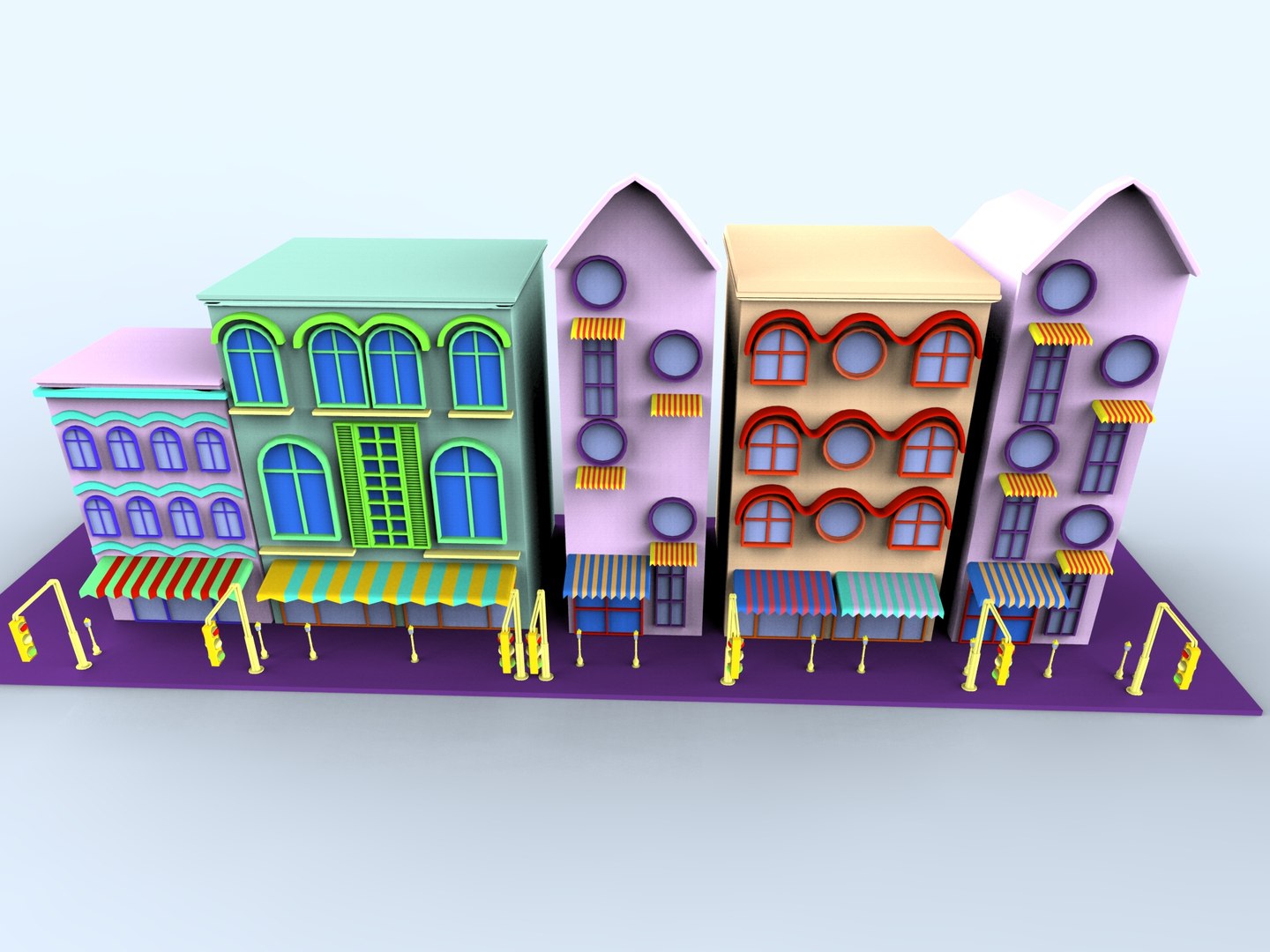 colorfull cartoon building 3d model