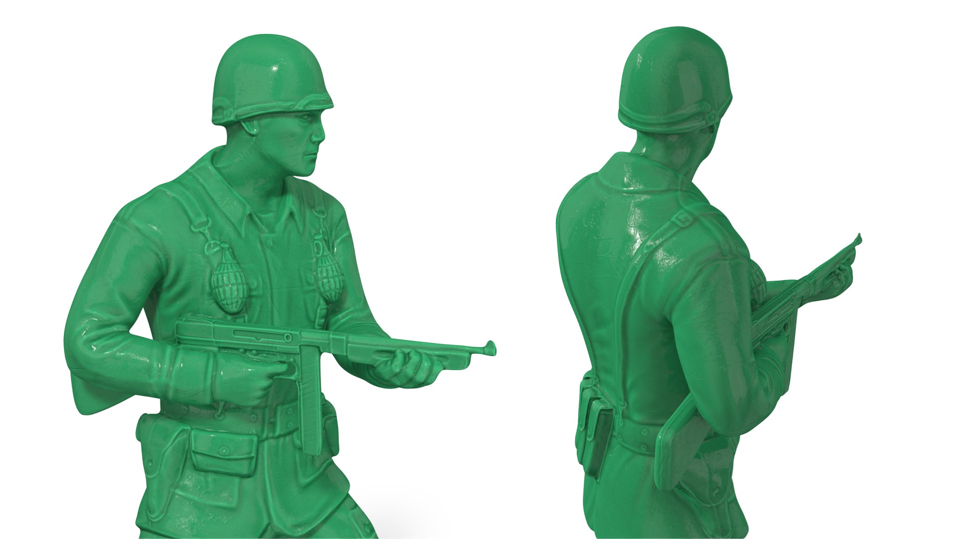 Green Toy Soldier With Gun 3D - TurboSquid 2185969