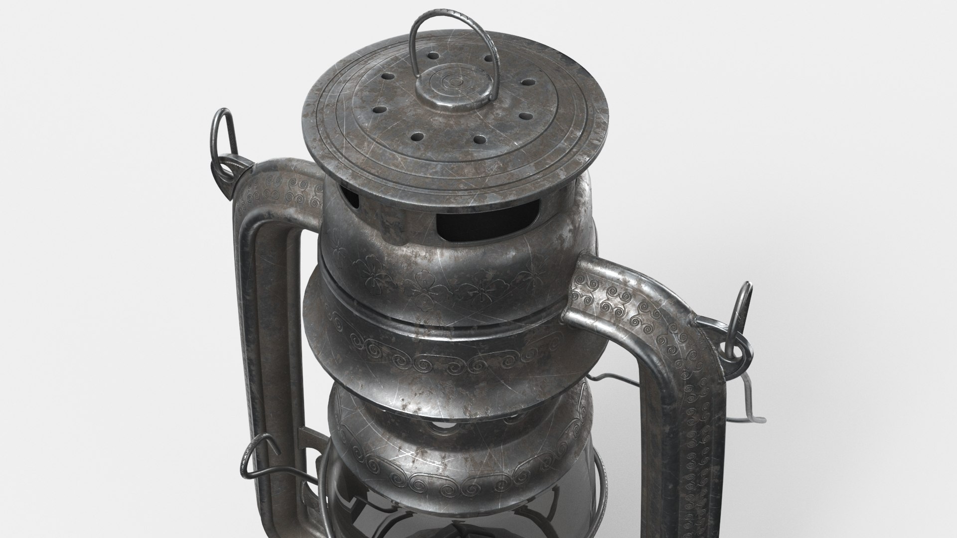 Rustic Kerosene Lantern Scratched Steel - PBR Model - TurboSquid 2158575