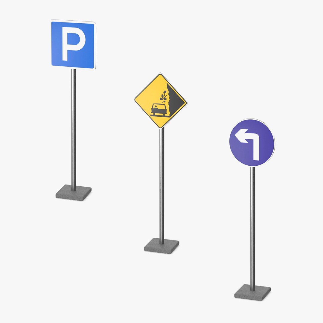 Road Signs Collection 3D Model - TurboSquid 2248808