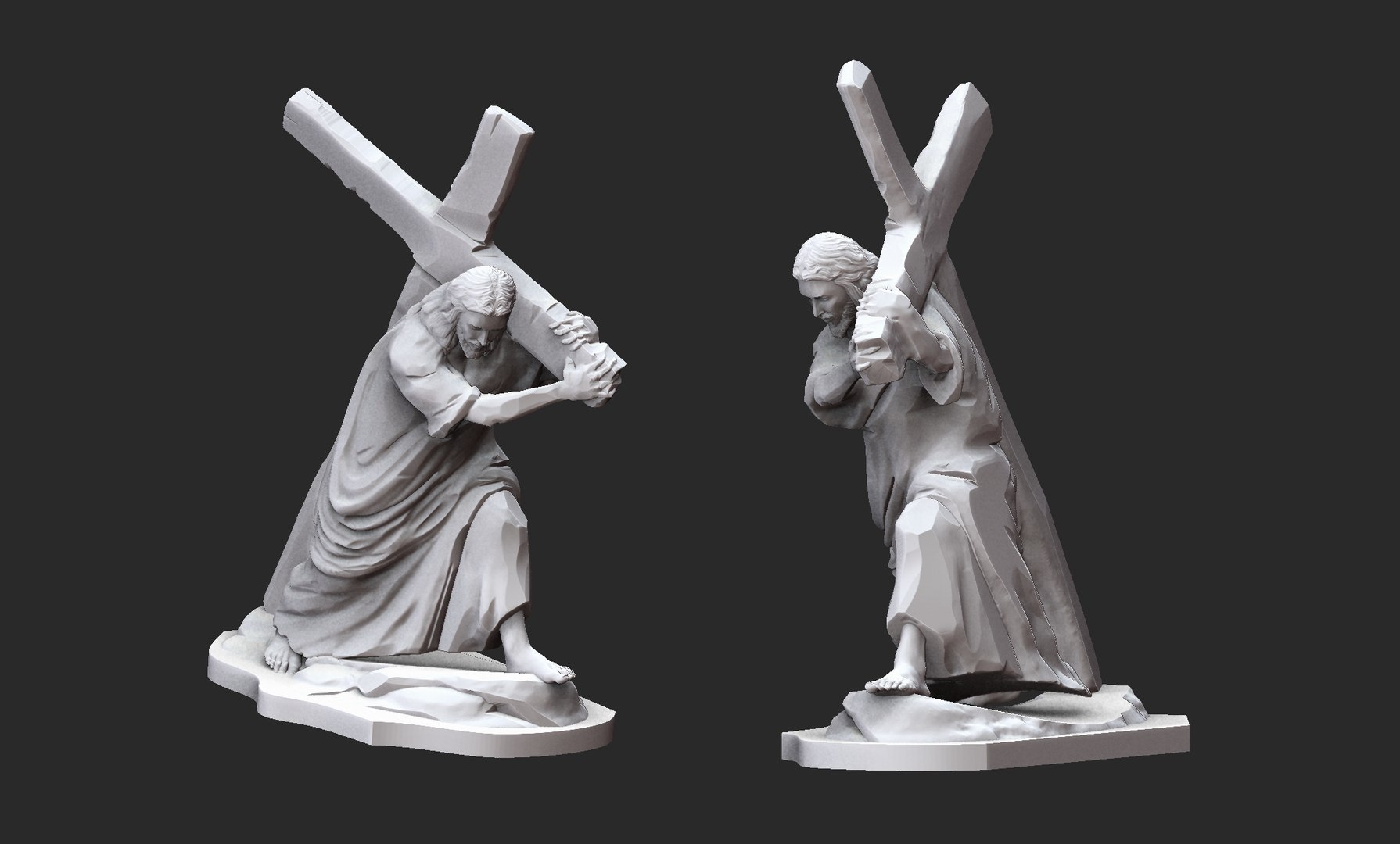 3D Christ Carrying The Cross Model - TurboSquid 2219625