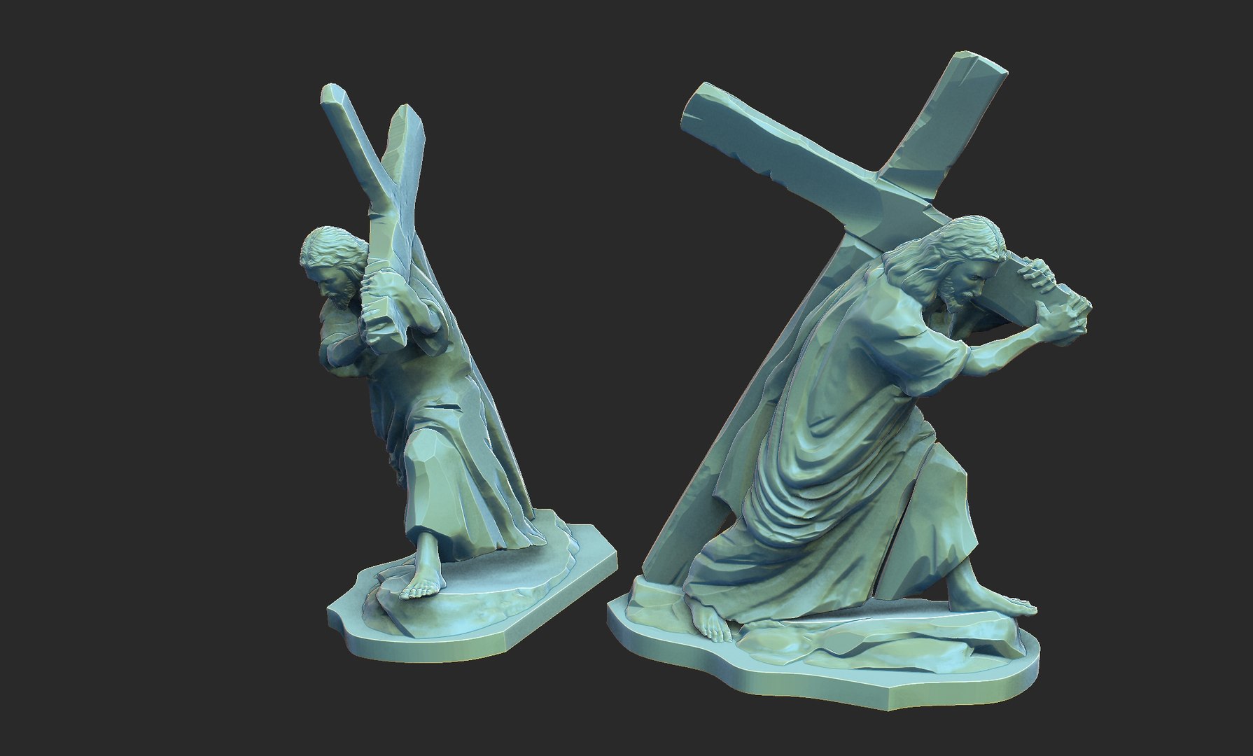 3D Christ Carrying The Cross Model - TurboSquid 2219625