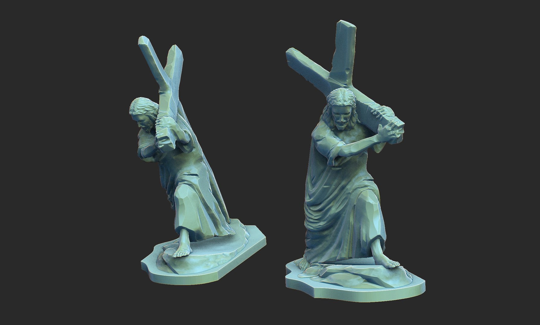 3D Christ Carrying The Cross Model - TurboSquid 2219625