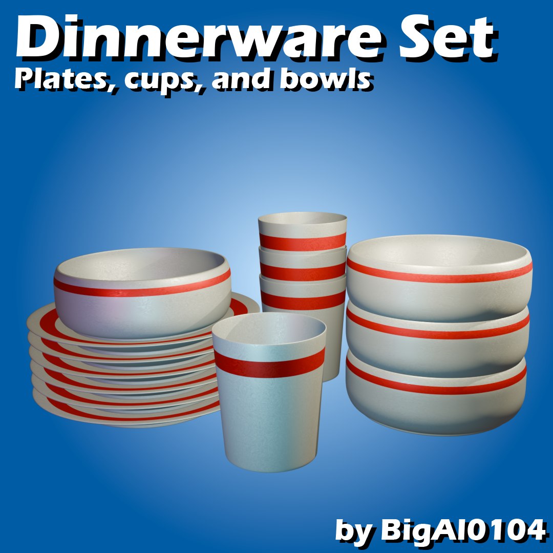 Dinnerware Set 3D Model - TurboSquid 2313569