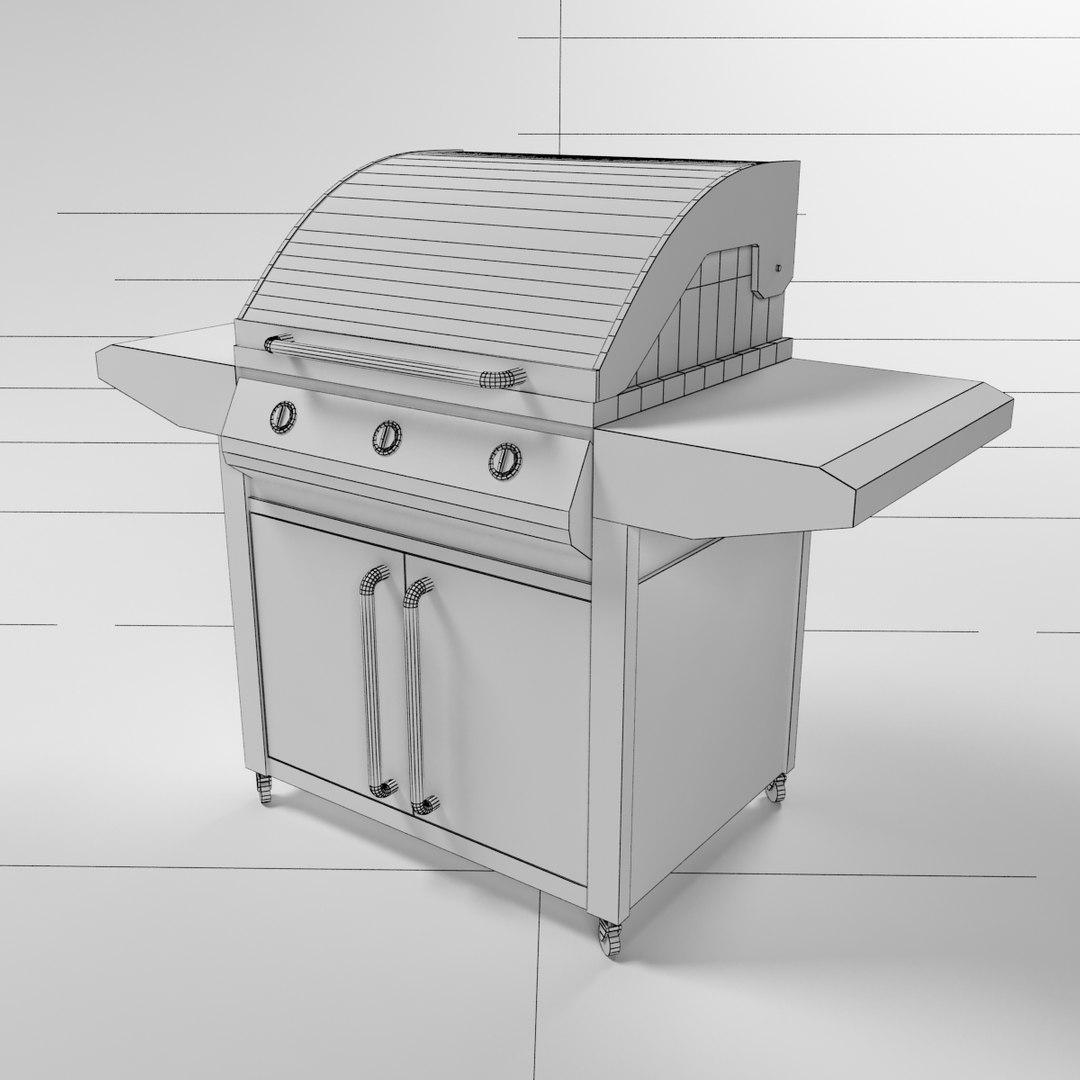 3d model professional grill