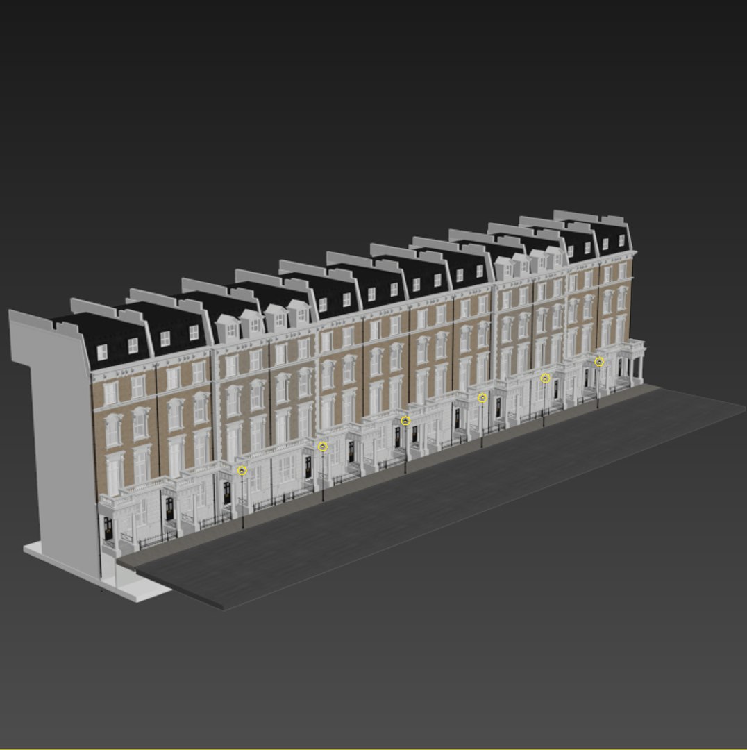 3d Regency Terrace Houses Street Model