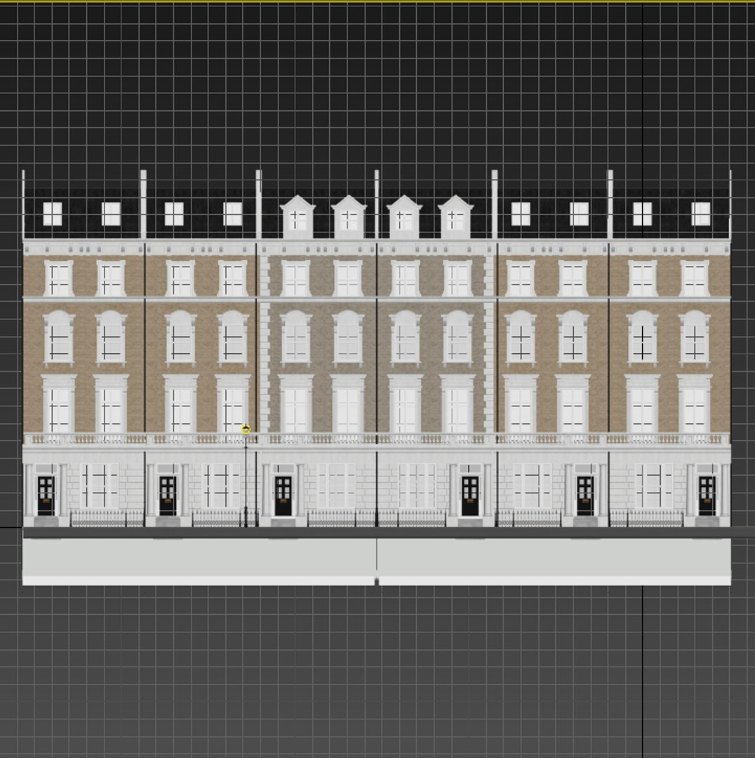 3d Regency Terrace Houses Street Model