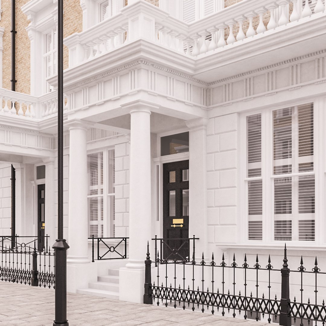 3d Regency Terrace Houses Street Model