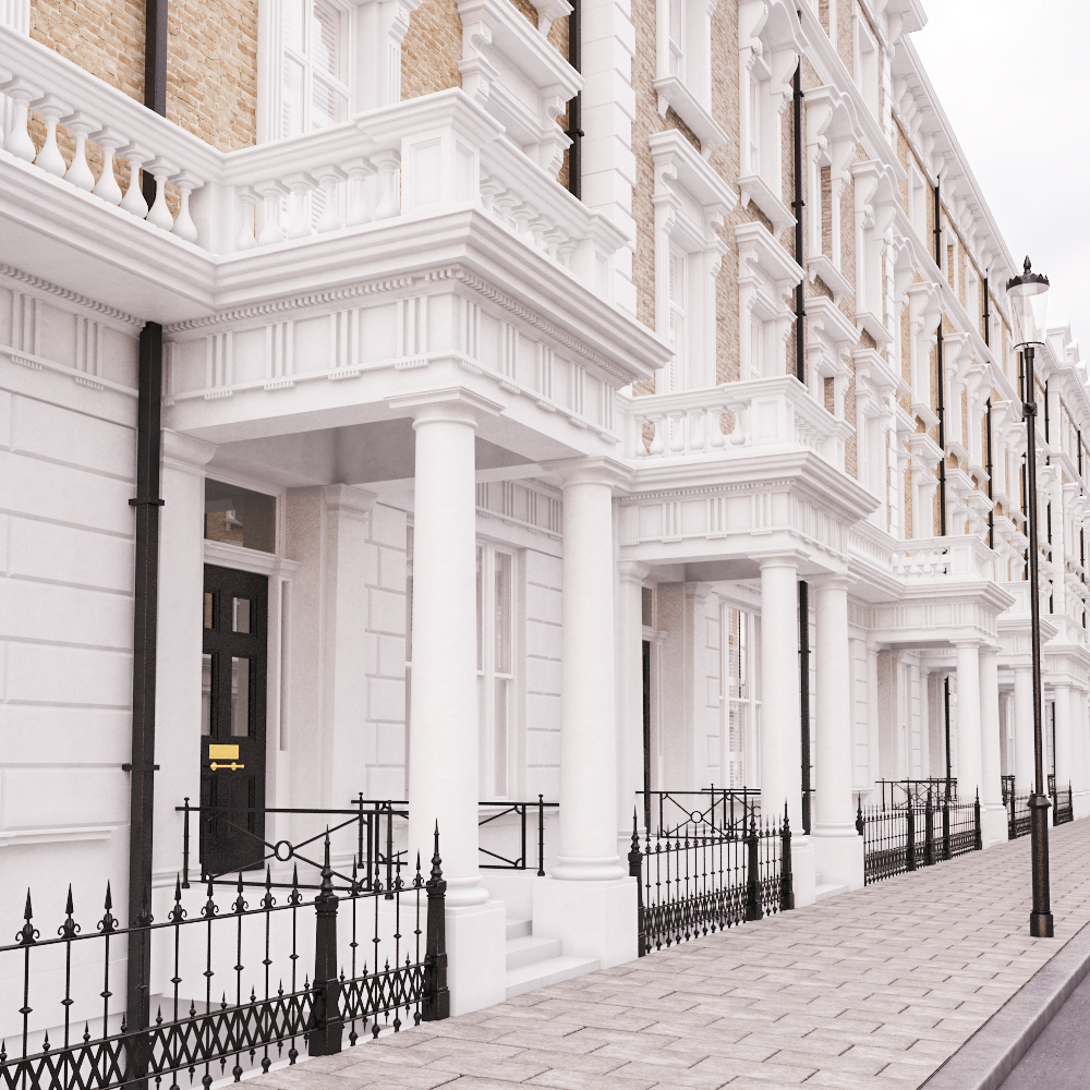 3d regency terrace houses street model