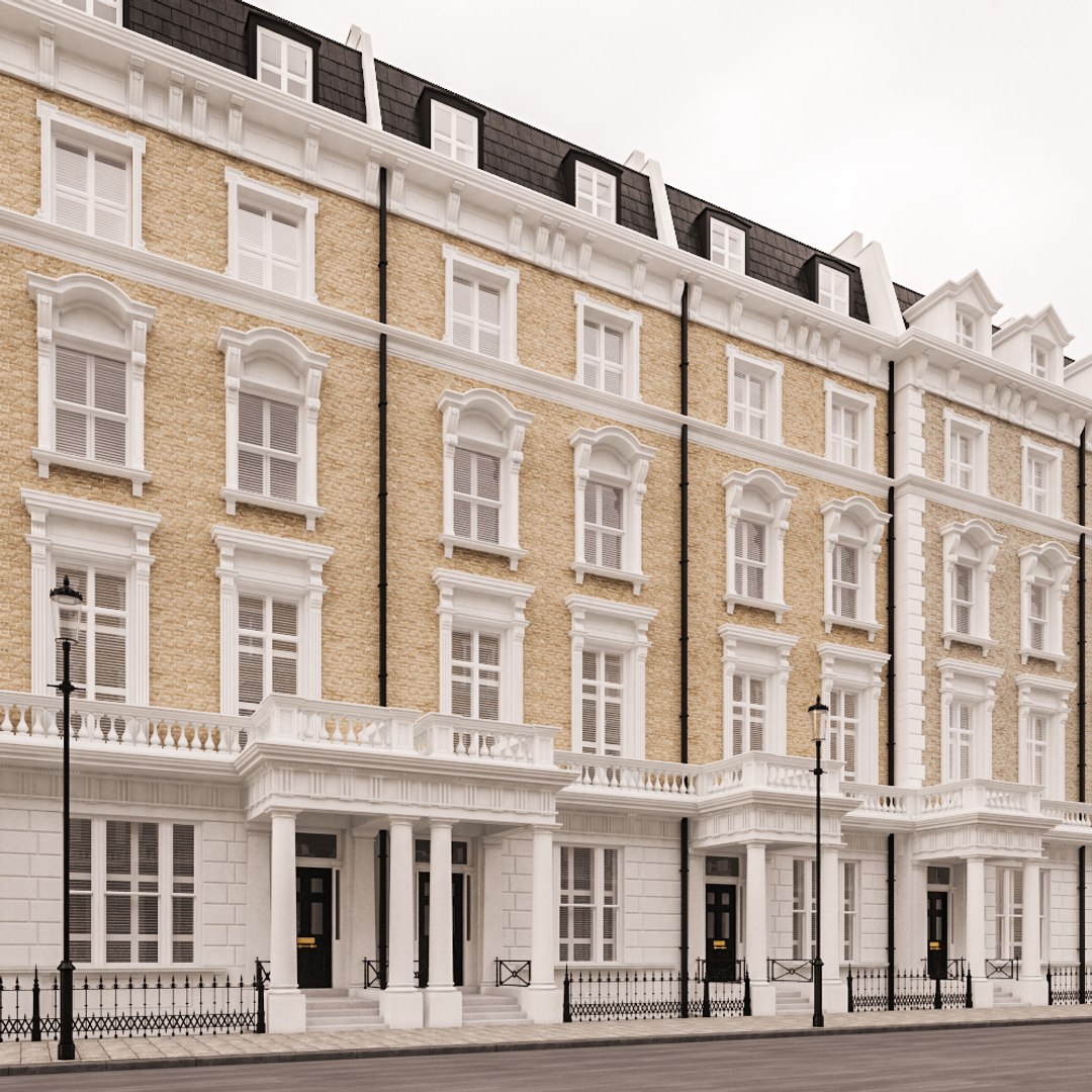 3d Regency Terrace Houses Street Model