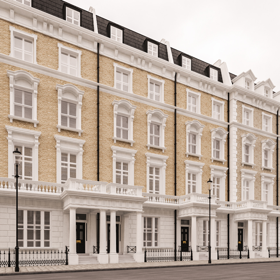 3d regency terrace houses street model