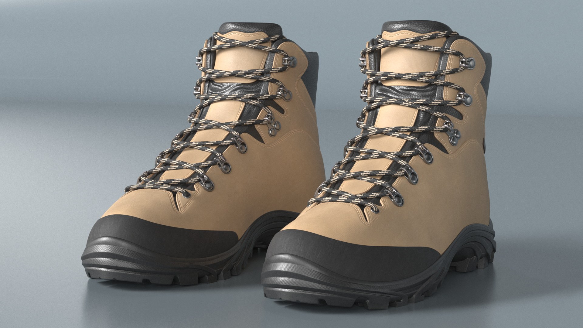3D Model Boots For Hiking Beige - TurboSquid 2284123