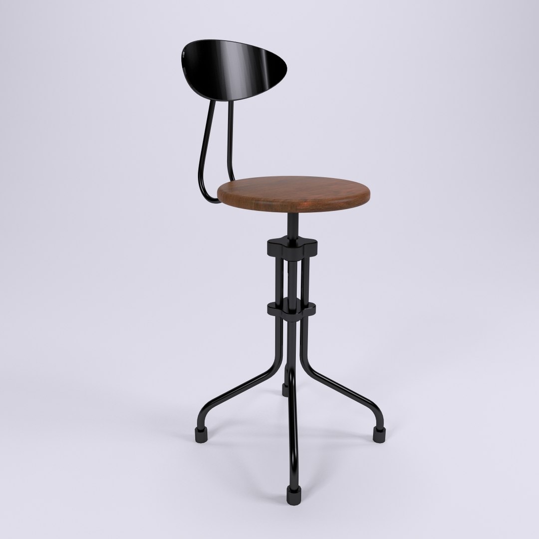 brexton industrial stool design 3d model