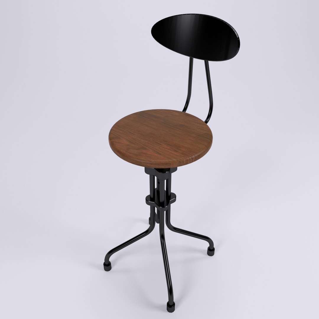 brexton industrial stool design 3d model