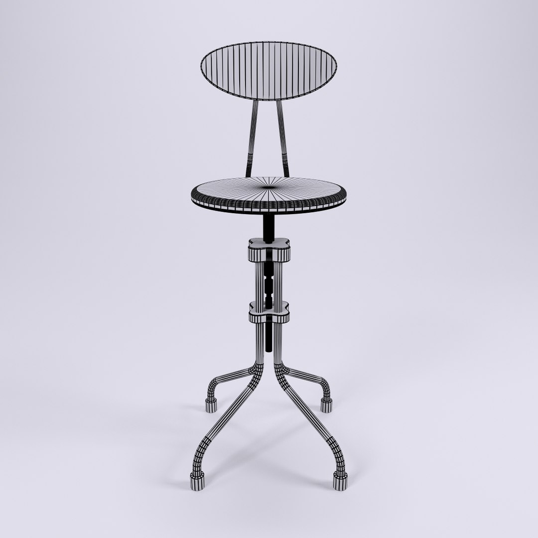 brexton industrial stool design 3d model
