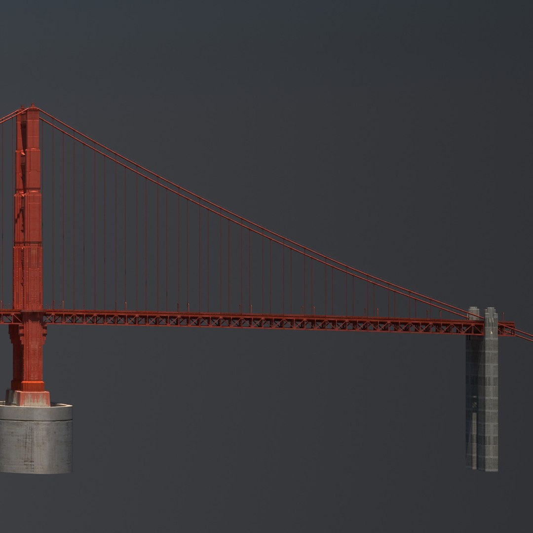 golden gate bridge architecture 3d model