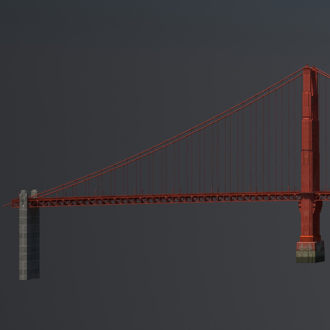 golden gate bridge architecture 3d model