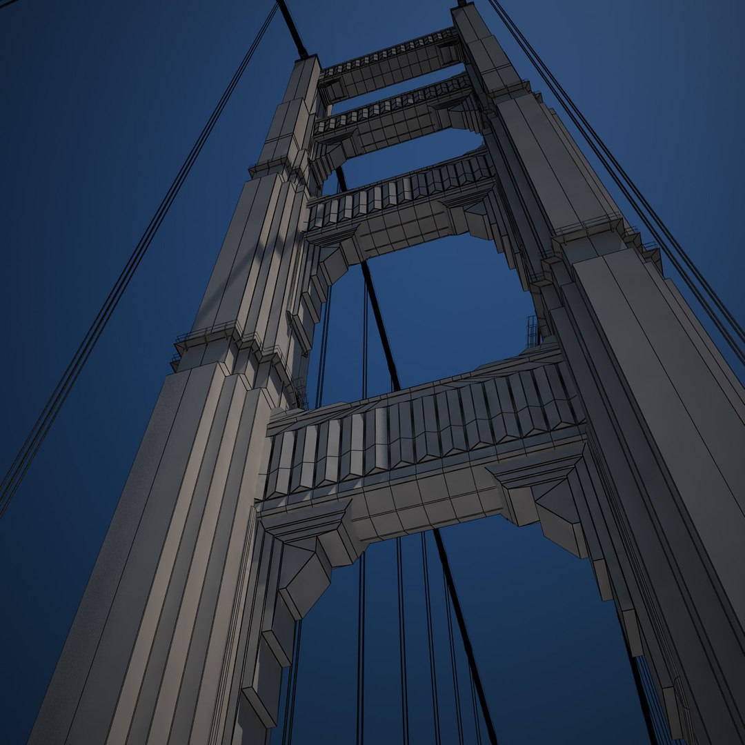golden gate bridge architecture 3d model