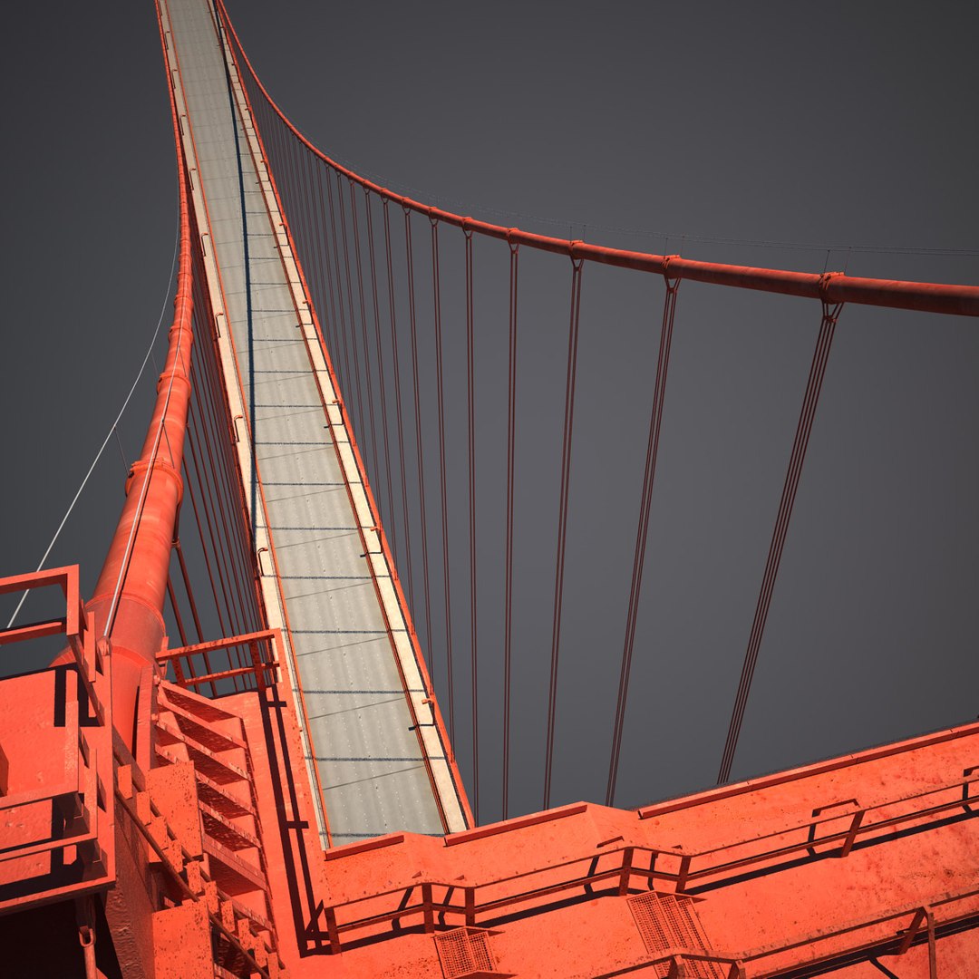 golden gate bridge architecture 3d model