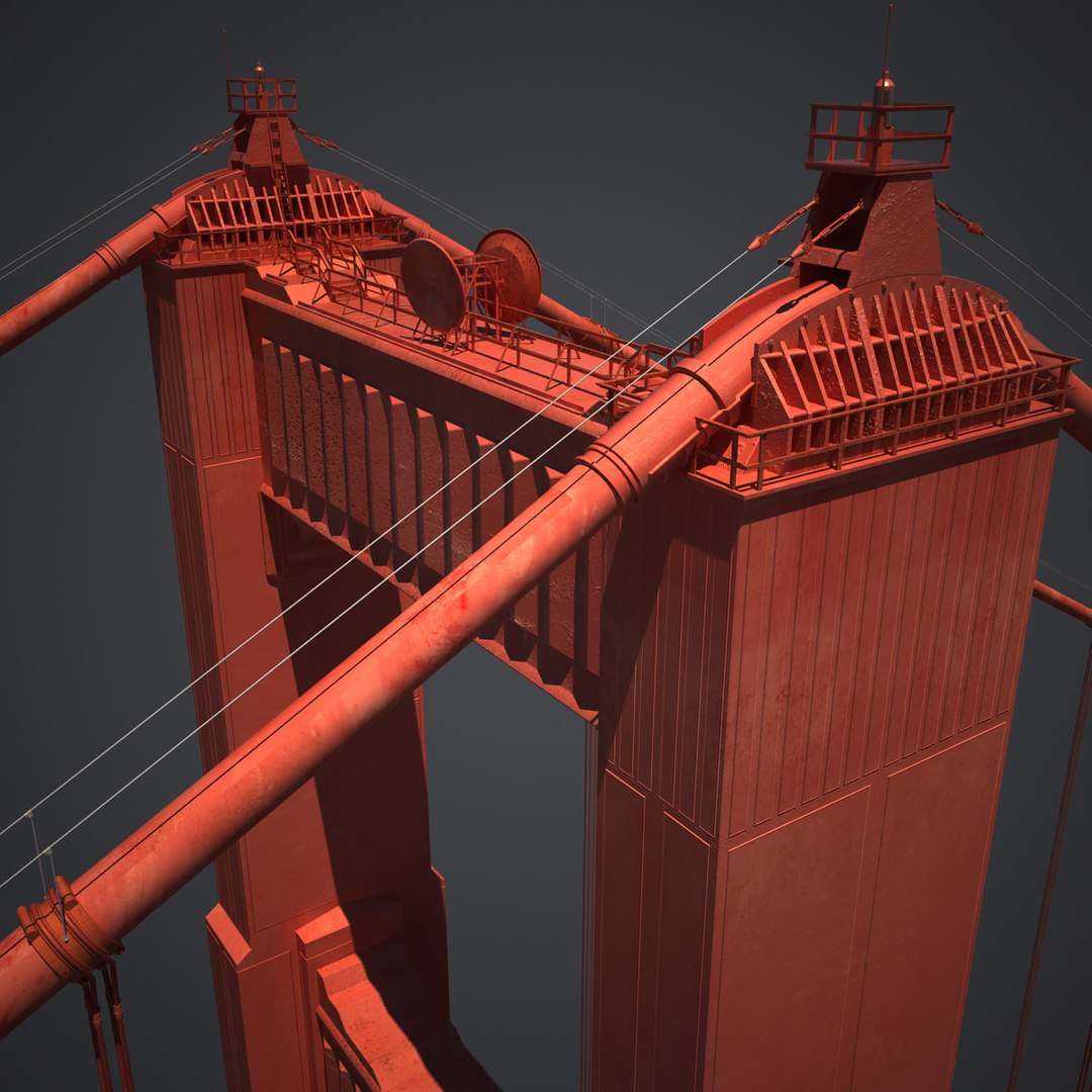 golden gate bridge architecture 3d model