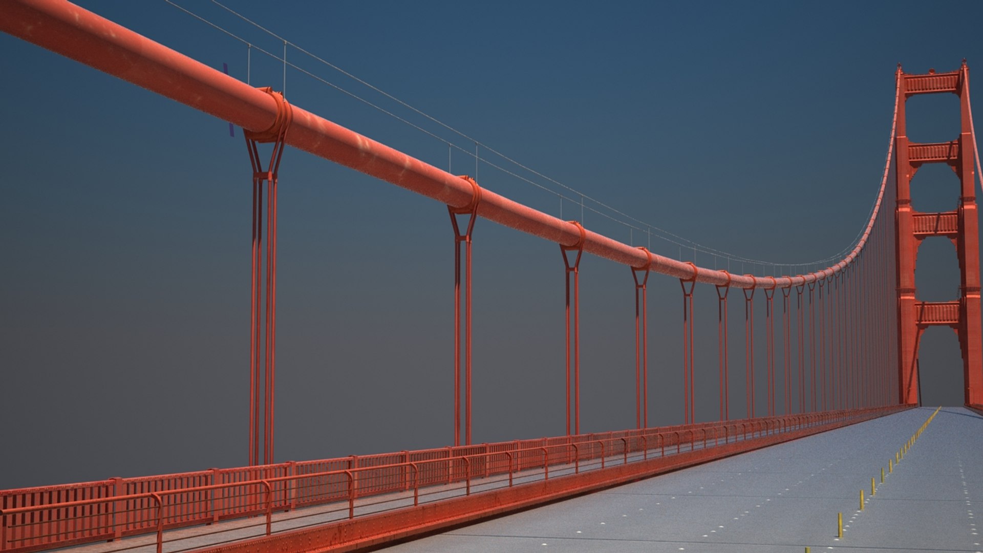 golden gate bridge architecture 3d model