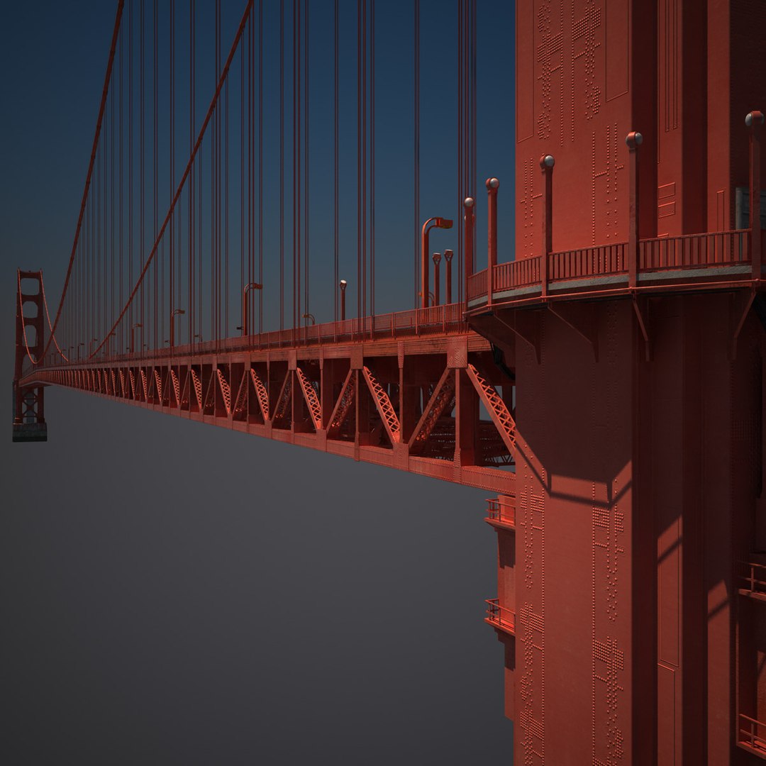 golden gate bridge architecture 3d model