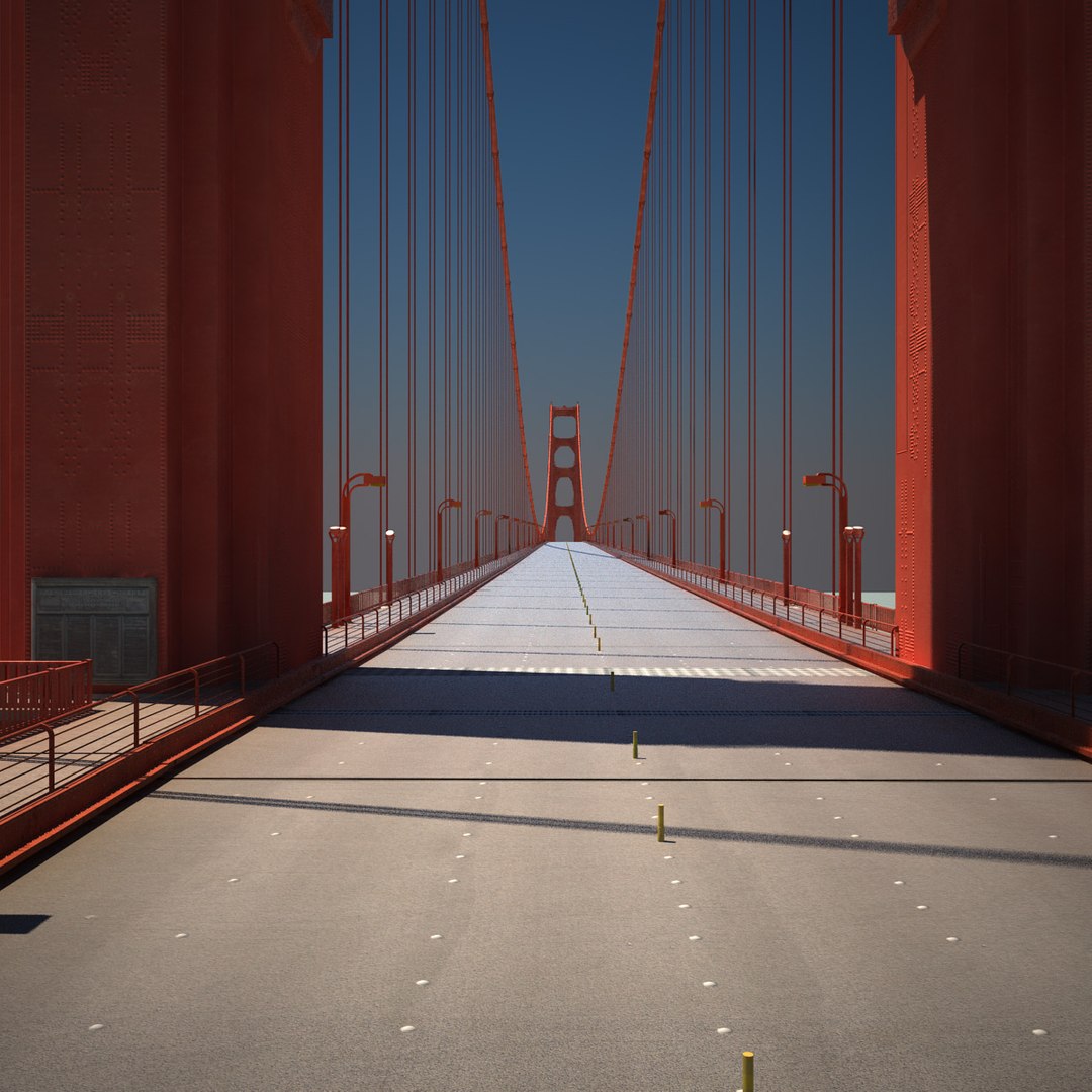 golden gate bridge architecture 3d model