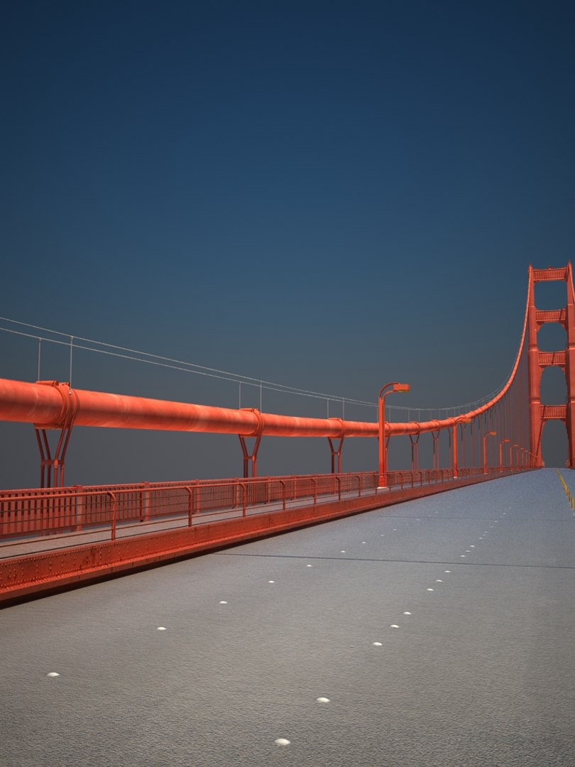 golden gate bridge architecture 3d model
