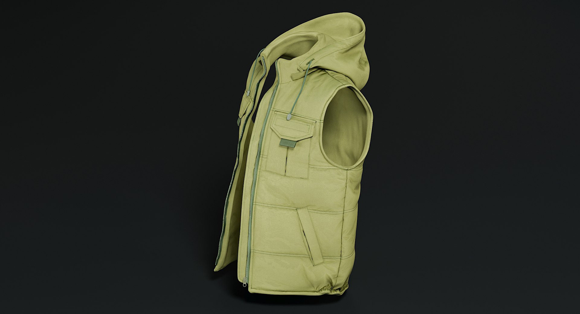 3D Realistic Vest Green - TurboSquid 1461165