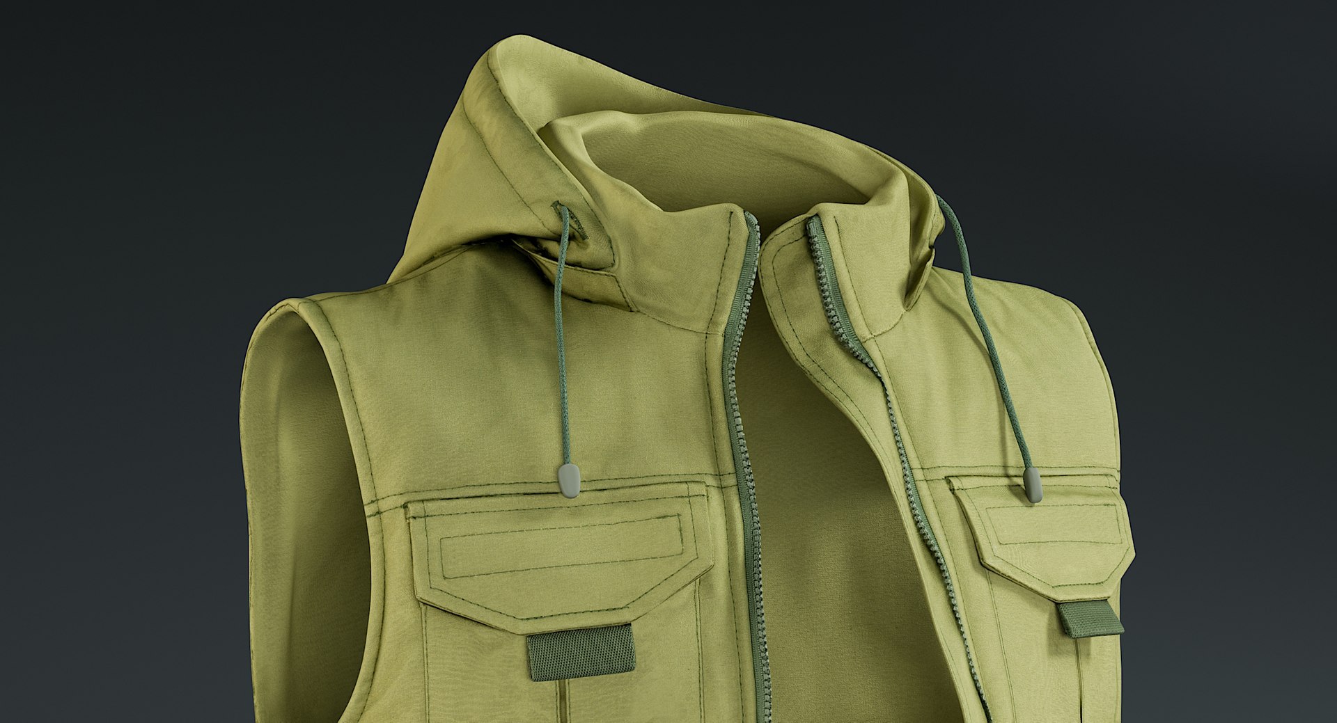 3D Realistic Vest Green - TurboSquid 1461165
