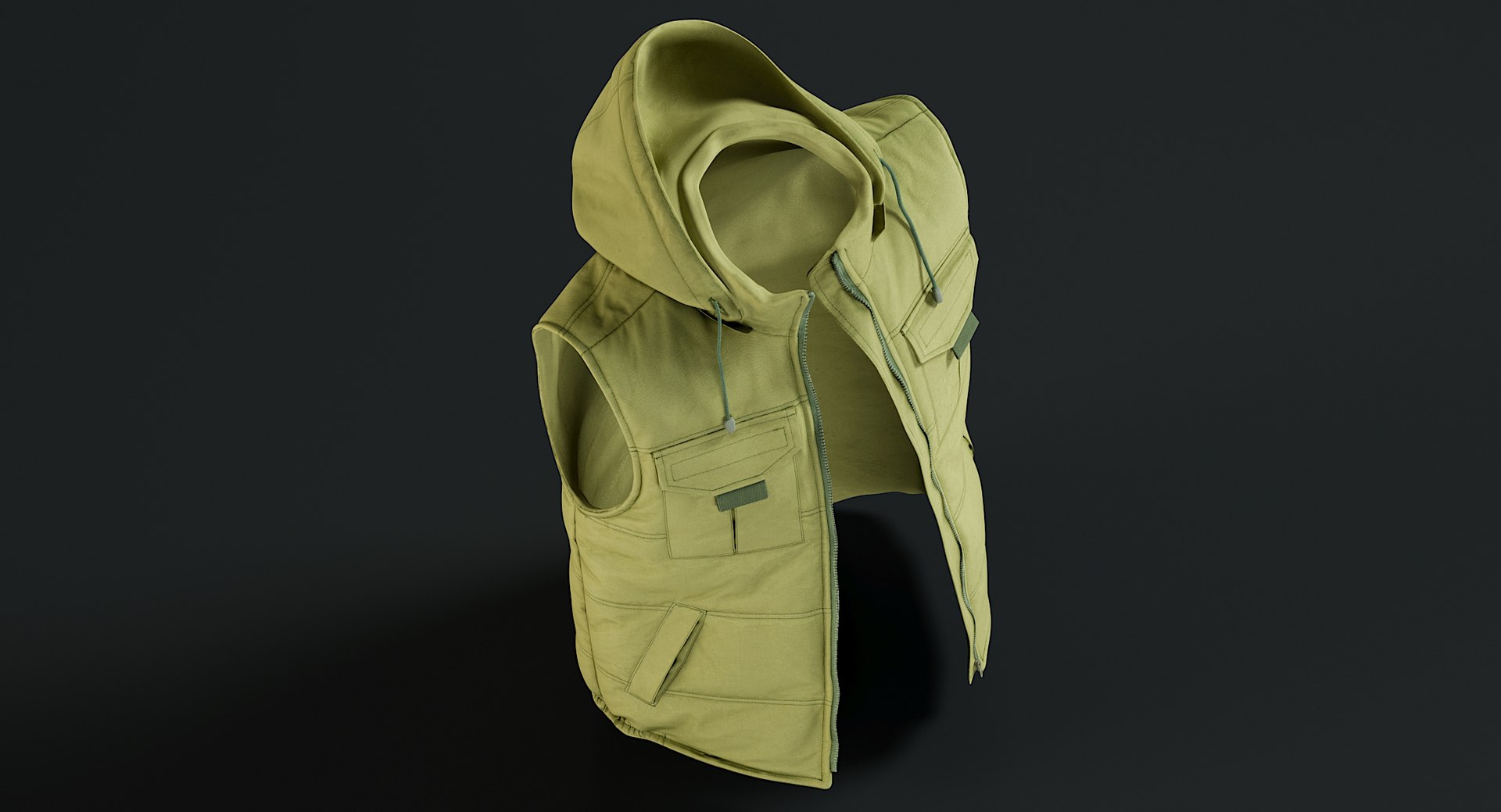 3D Realistic Vest Green - TurboSquid 1461165