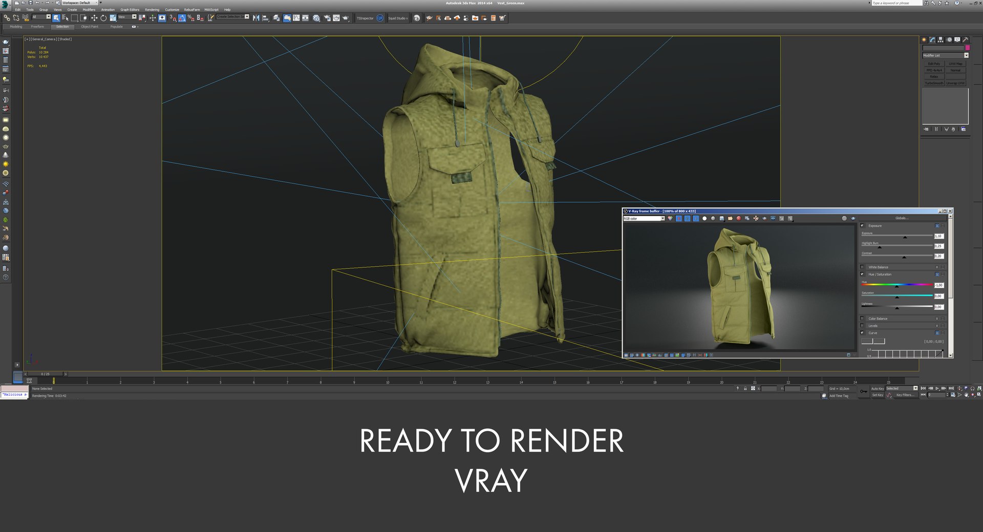 3D realistic vest green - TurboSquid 1461165