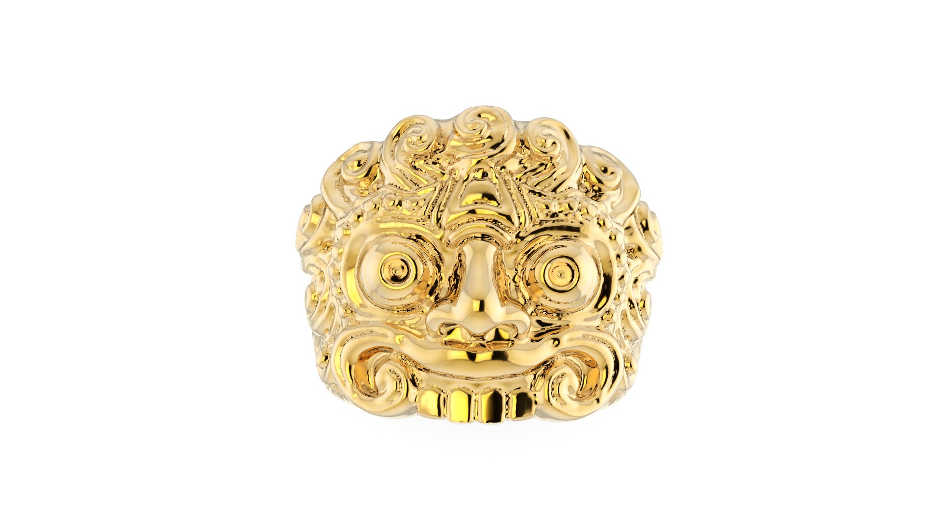 3D Ring Bali Barong In Gold - TurboSquid 2022684