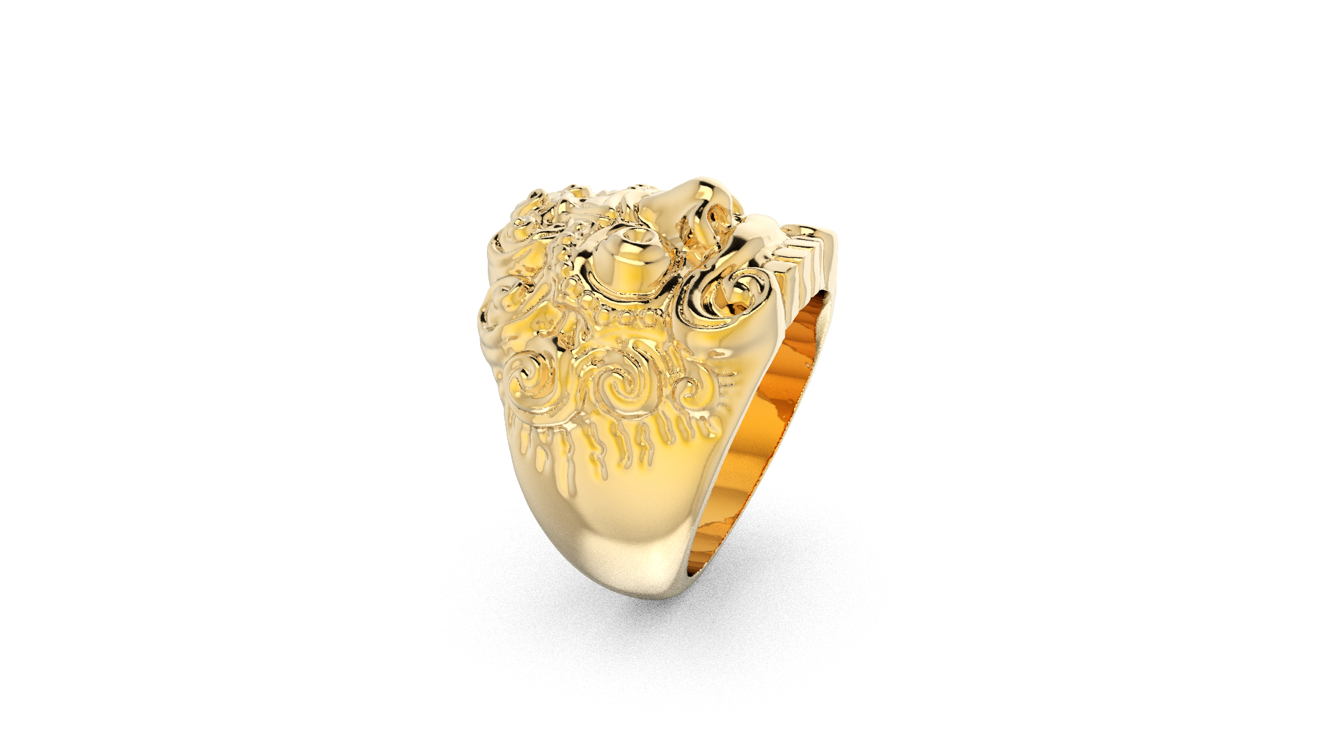 3D Ring Bali Barong In Gold - TurboSquid 2022684