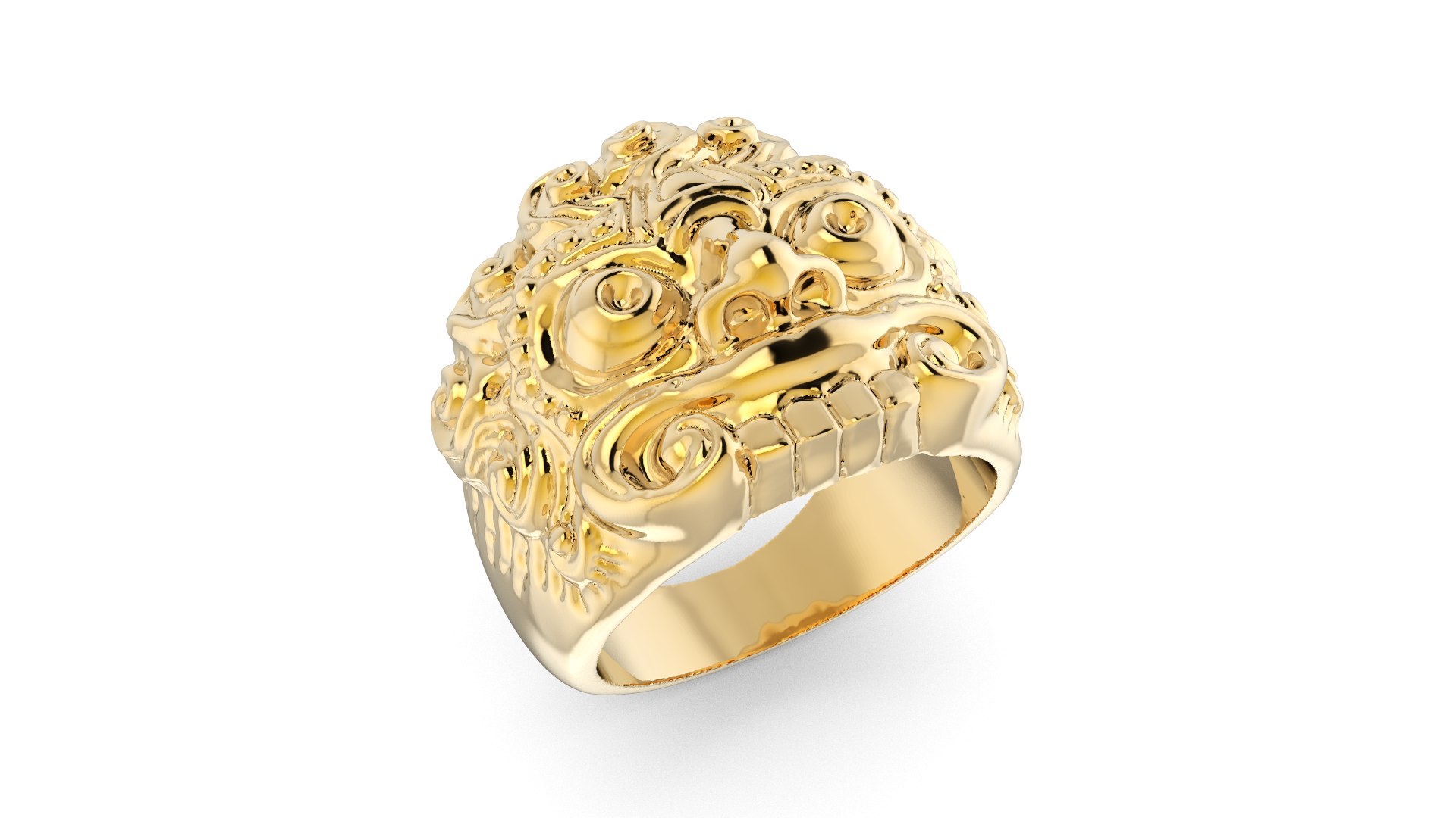 3D Ring Bali Barong In Gold - TurboSquid 2022684