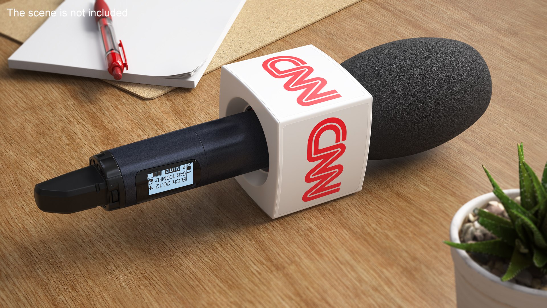 3D CNN News Reporter Wireless Microphone Square - TurboSquid 2164187