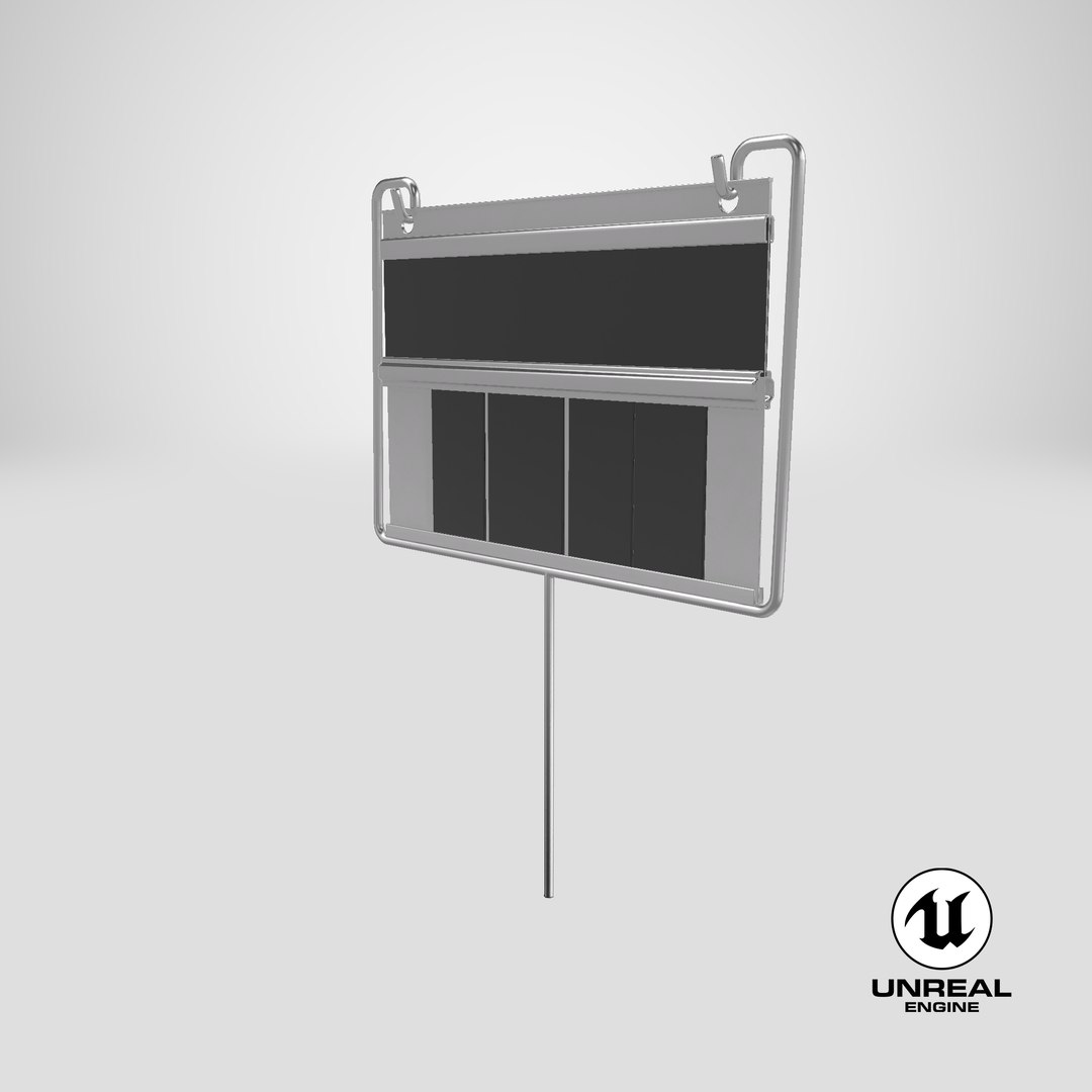 Promotional Signage Long Post 3D model - TurboSquid 1978627
