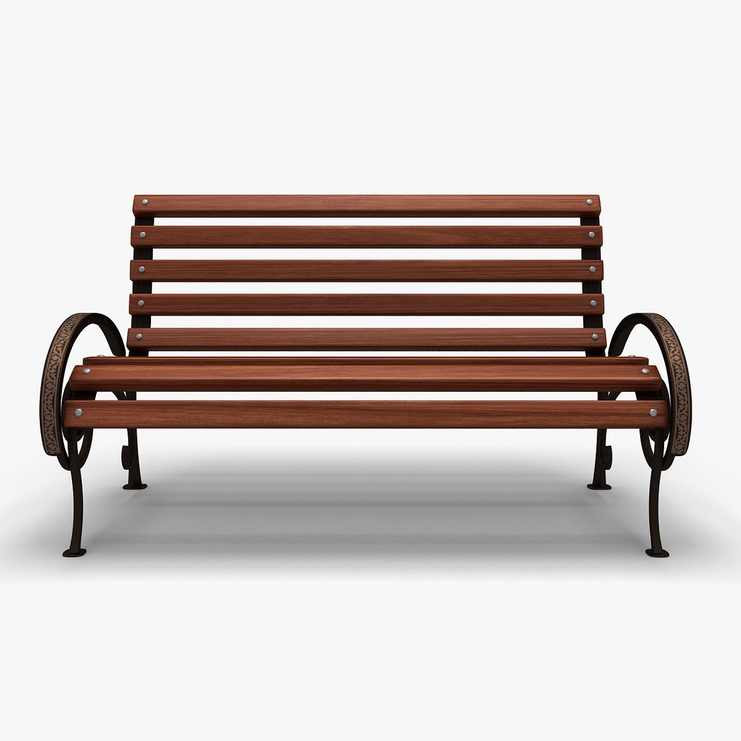 3d Model Forged Park Bench 1 Wood
