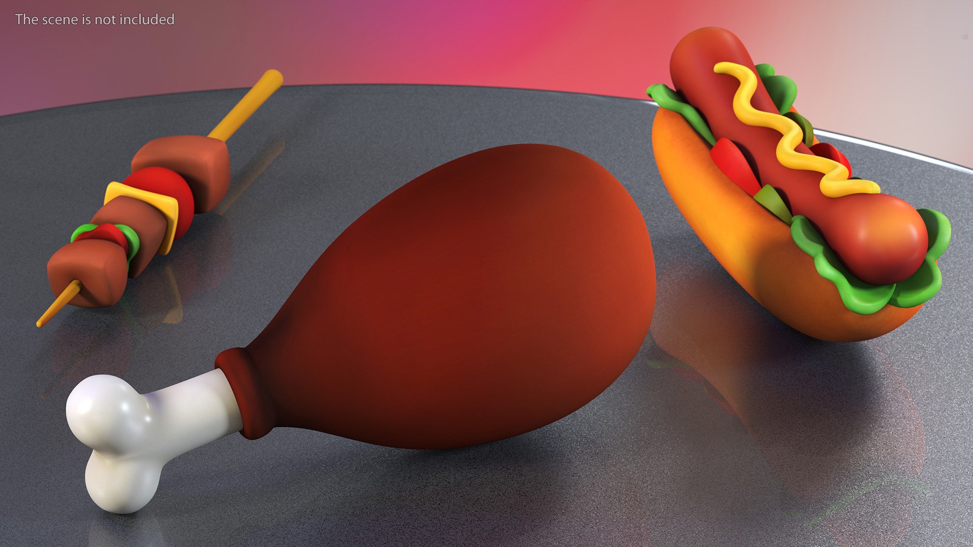 3D Cartoon Meat - TurboSquid 2157699