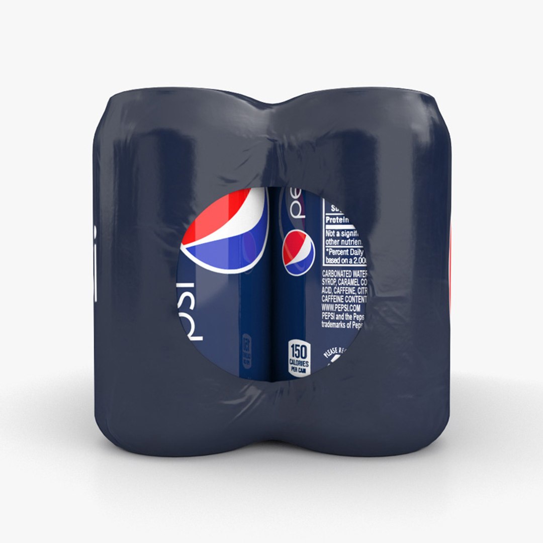 3D Plastic Shrink Wrapped Pepsi Cans Pack - TurboSquid 1818951